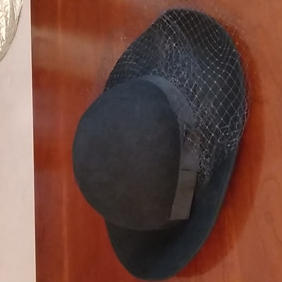 Arlin | Accessories | 94s Arlin Black Womens Hat 100 Wool Hat With Veil ...